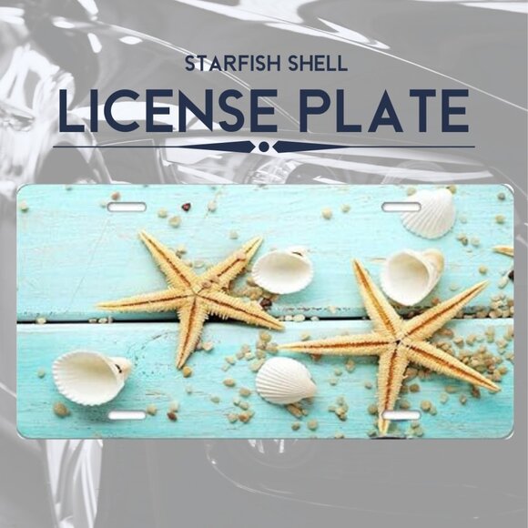Accents | Starfish Shell Blue Wood On Beach Scenery Decorative Car ...